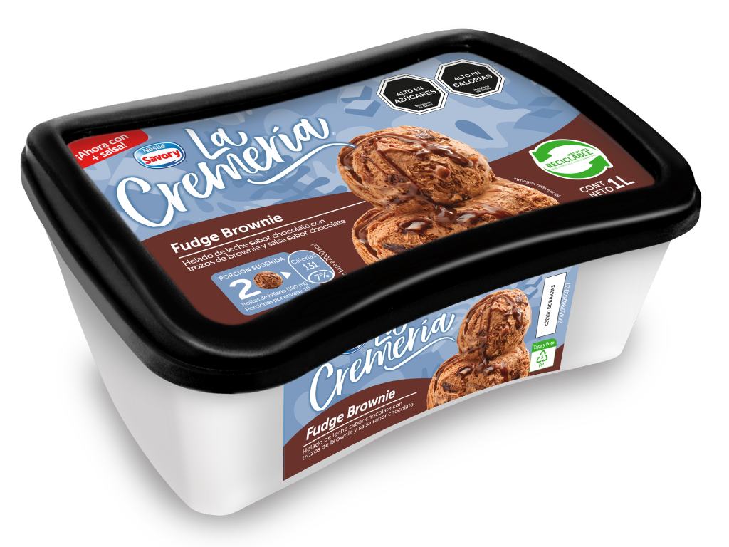 Helado LA CREMERÍA® Fudge Brownie 1L | Savory®