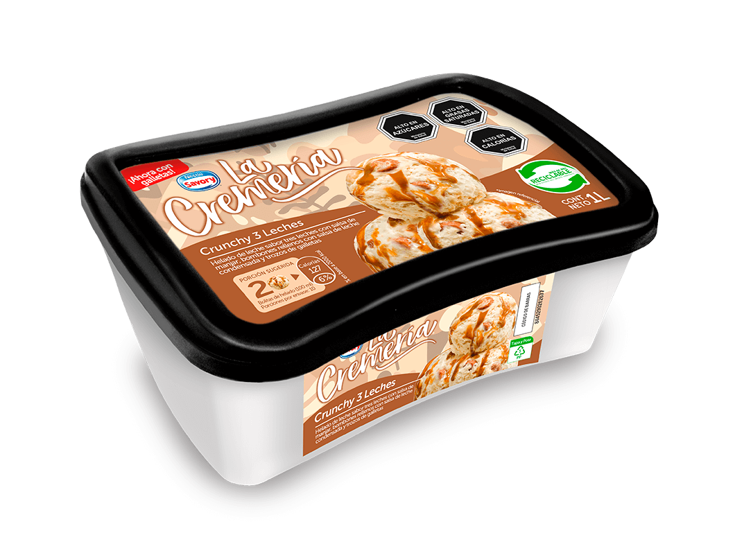 Helado LA CREMERÍA® Crunchy 3 Leches 1L | Savory®
