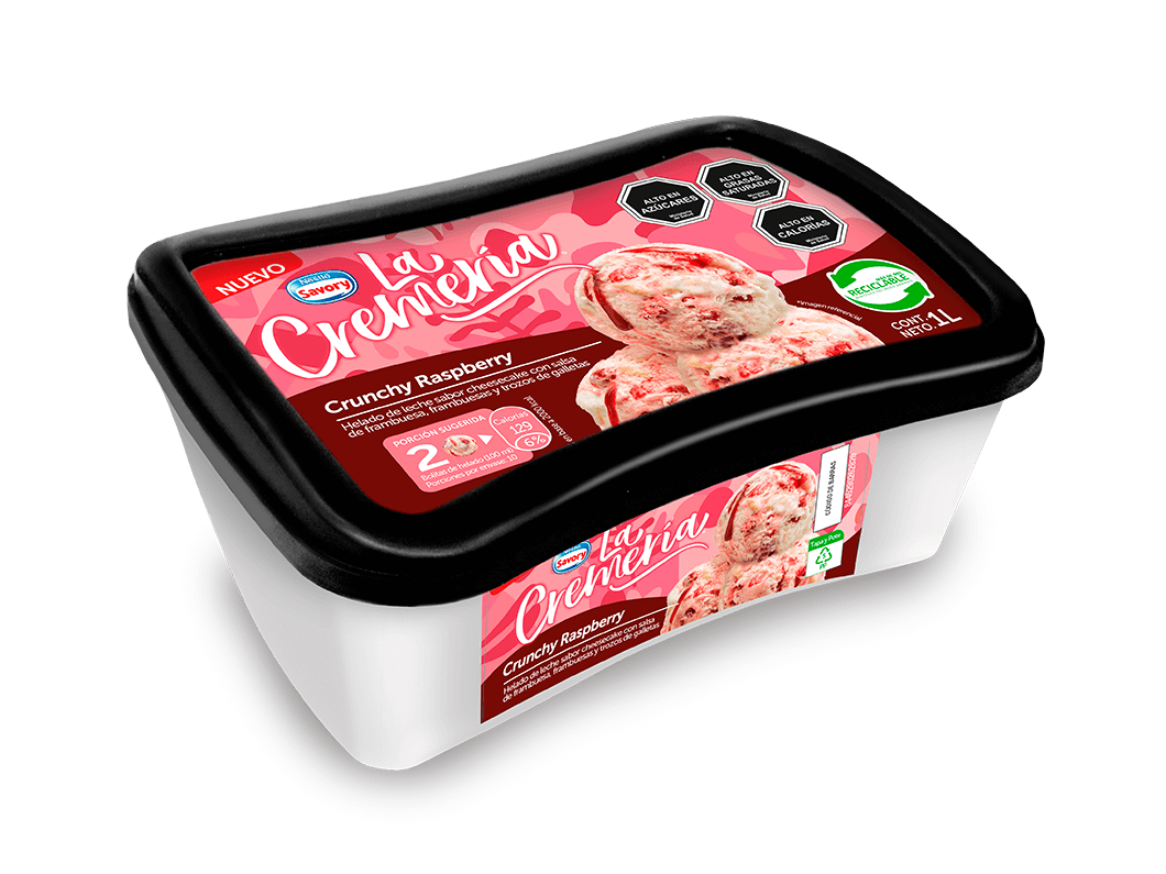 Helado LA CREMERÍA® Crunchy Raspberry 1L | Savory®