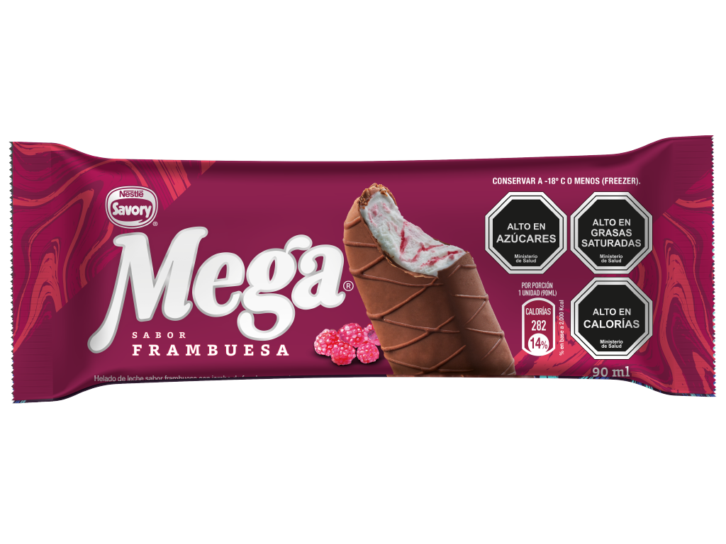 Helado MEGA® Frambuesa 90ml | Savory®